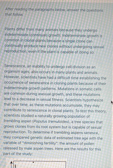 Solved After reading the paragraphs below, answer the | Chegg.com