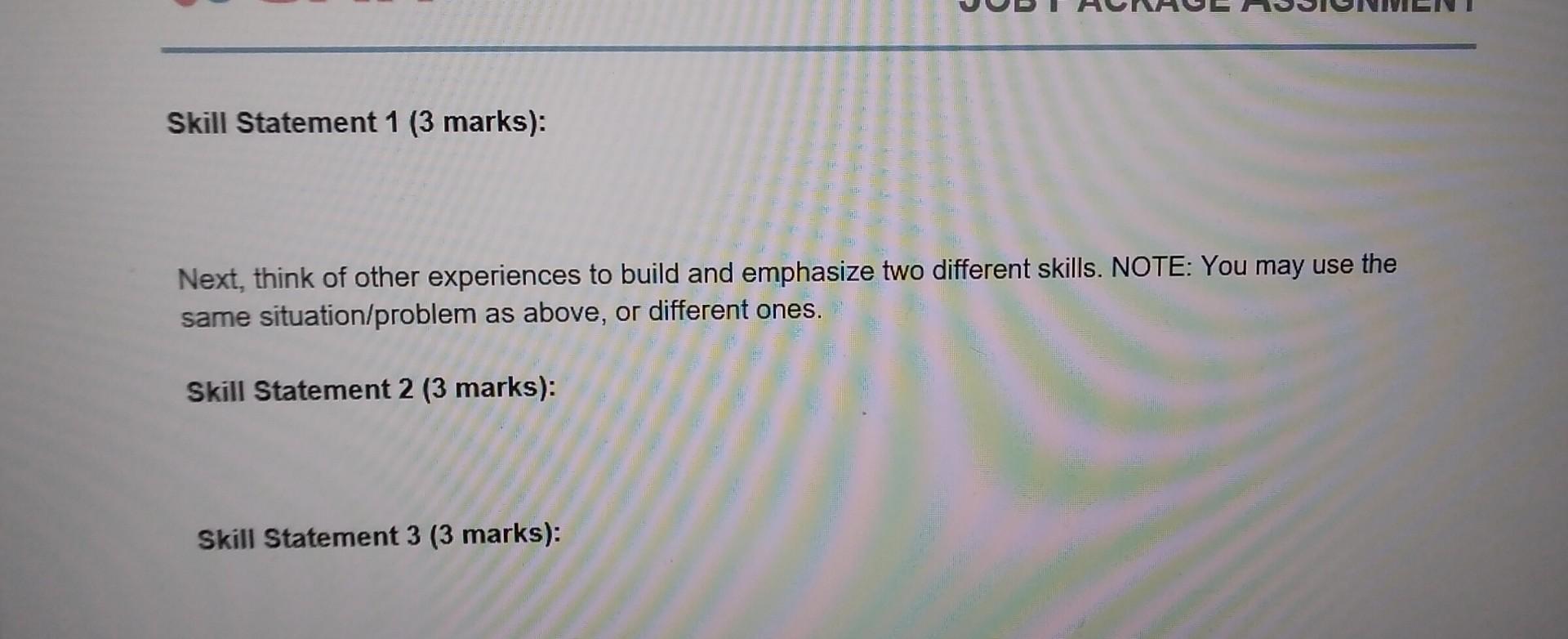 Part 1: Transferable Skills (15 marks) Skill | Chegg.com