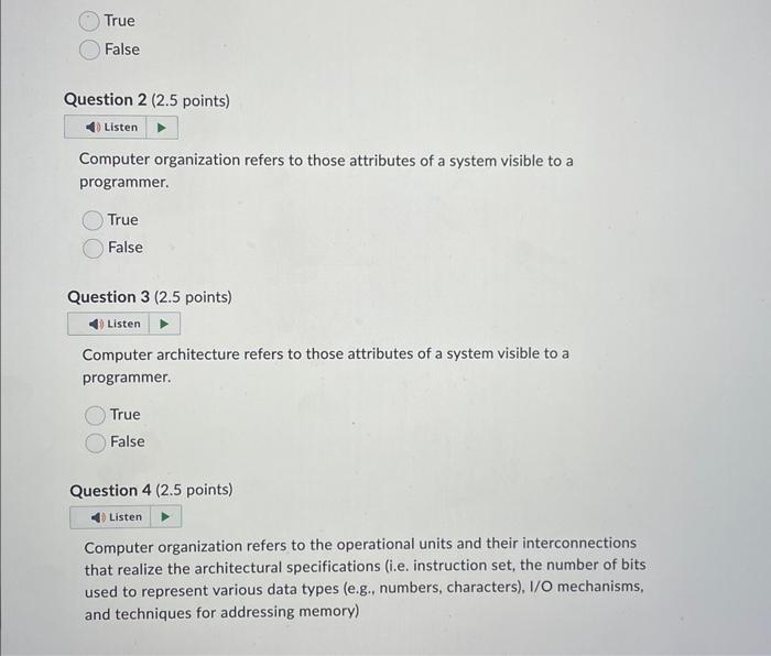 Solved Computer architecture refers to the operational units | Chegg.com