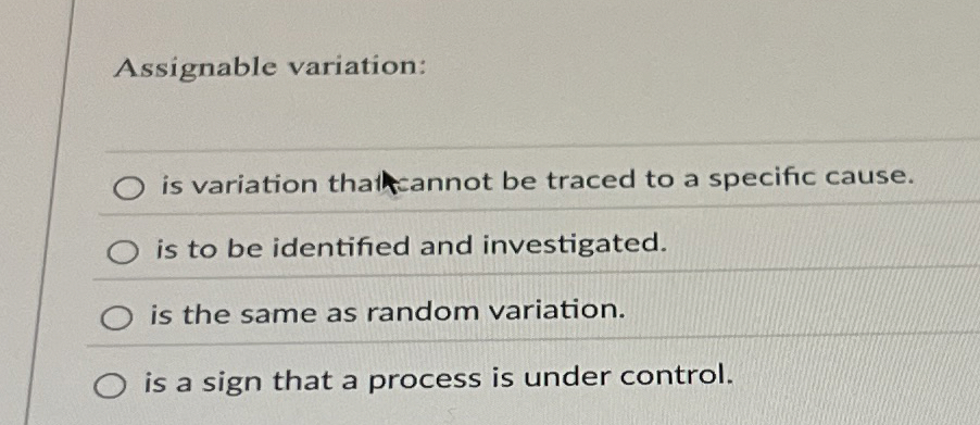 Solved Assignable variation:is variation thantannot be | Chegg.com