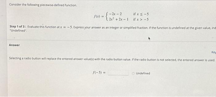 Solved Consider the following piecewise-defined function. | Chegg.com