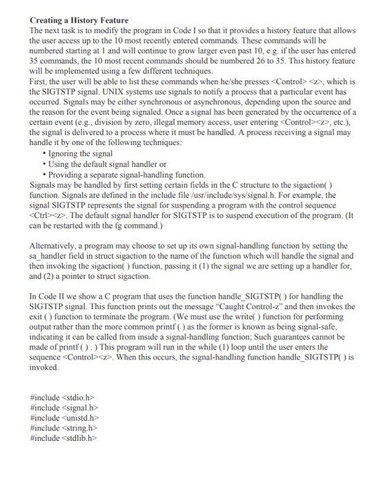 Objectives: Build your own shell in C running on | Chegg.com
