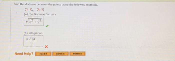 Solved Find the distance between the points using the | Chegg.com