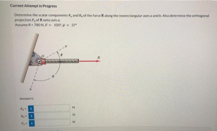 Solved Determine the scalar components R0 and Rb of the | Chegg.com