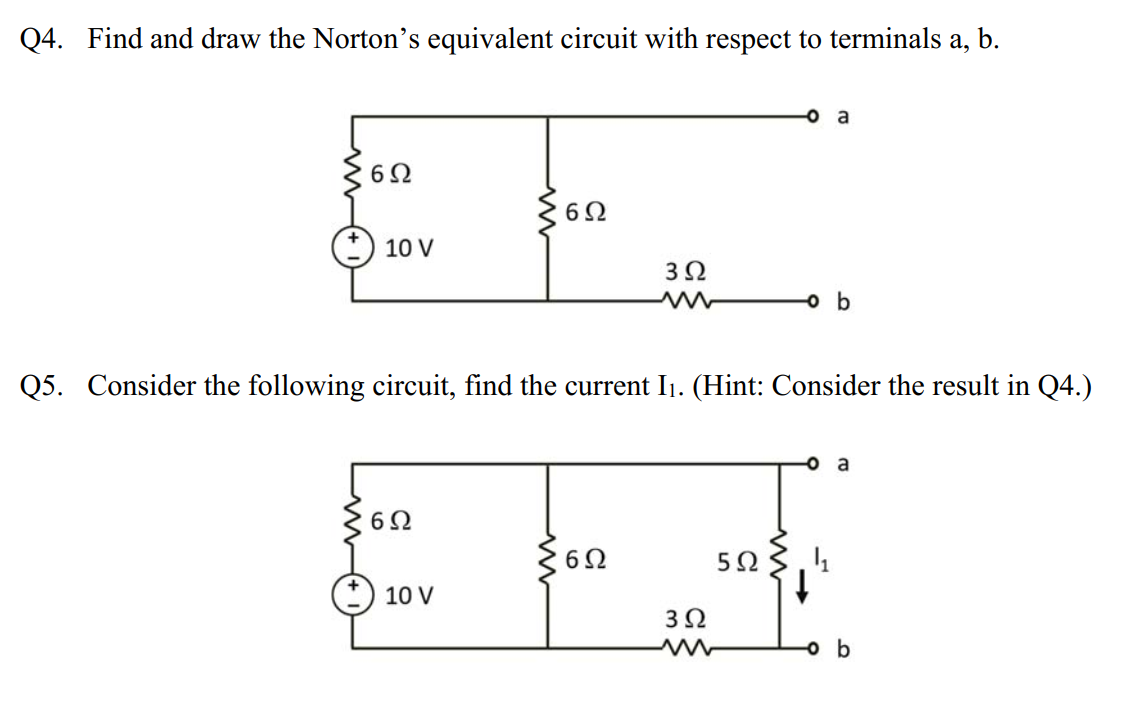 Solved Q4. ﻿Find and draw the Norton's equivalent circuit | Chegg.com