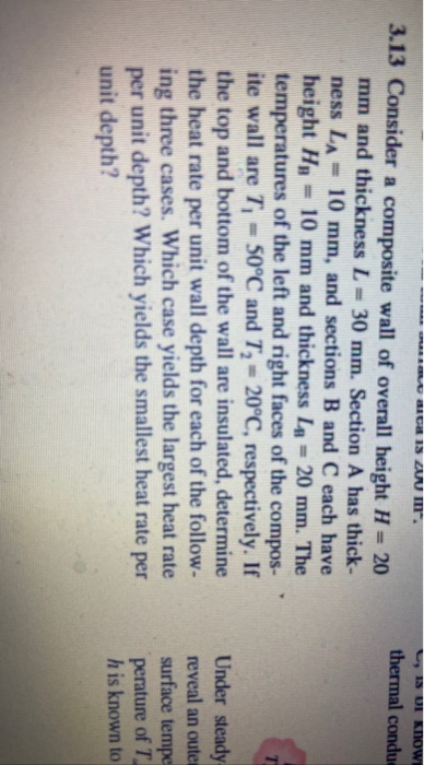 Solved - SRL ca 15 Wm. 13 UI KNOW thermal condu. T 3.13 | Chegg.com