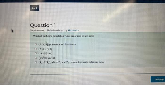 Which of the below expectation values are or may be | Chegg.com