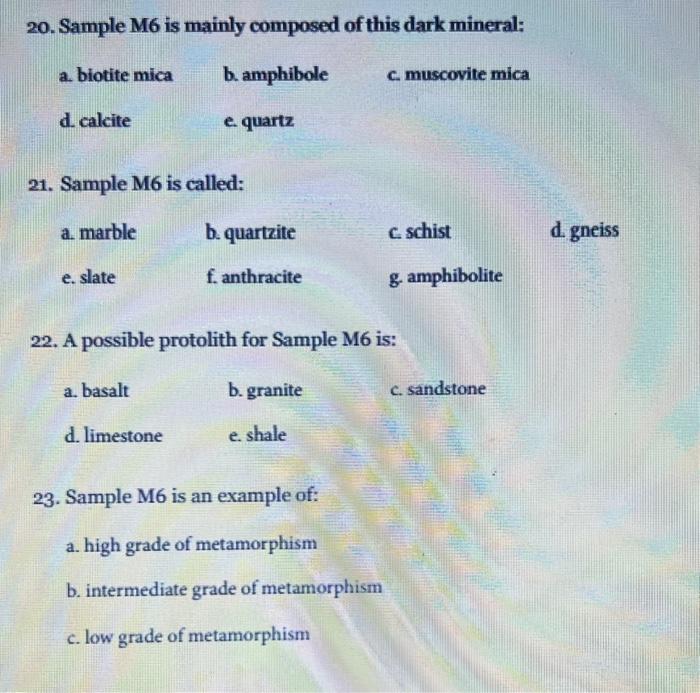 Solved 11.4 LAB EXERCISE Part A - Metamorphic Rock | Chegg.com