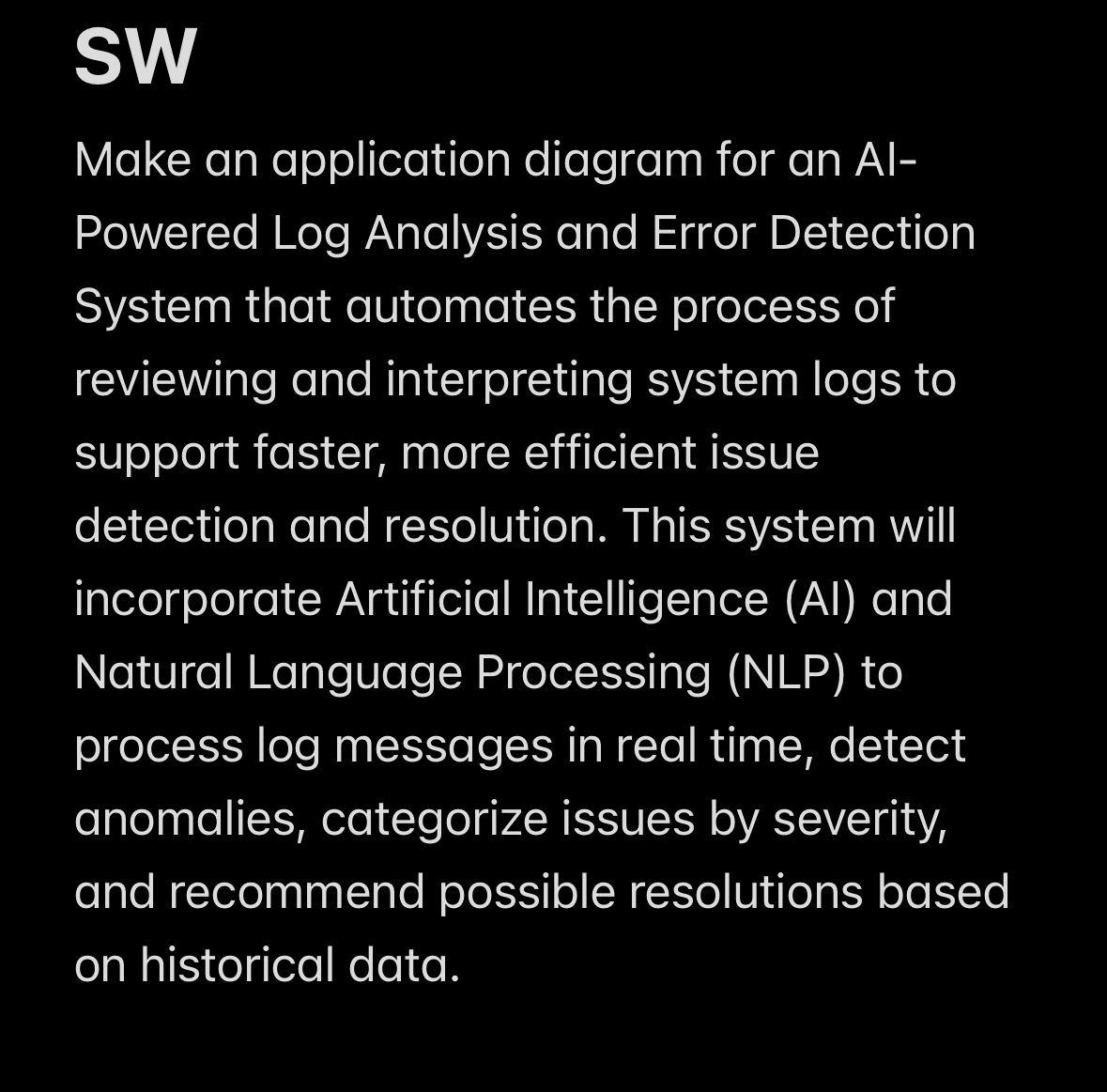 Solved SW Make an application diagram for an AIPowered Log | Chegg.com