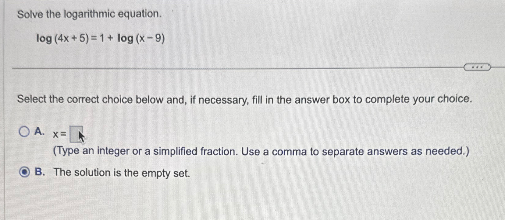 Solved Solve the logarithmic | Chegg.com
