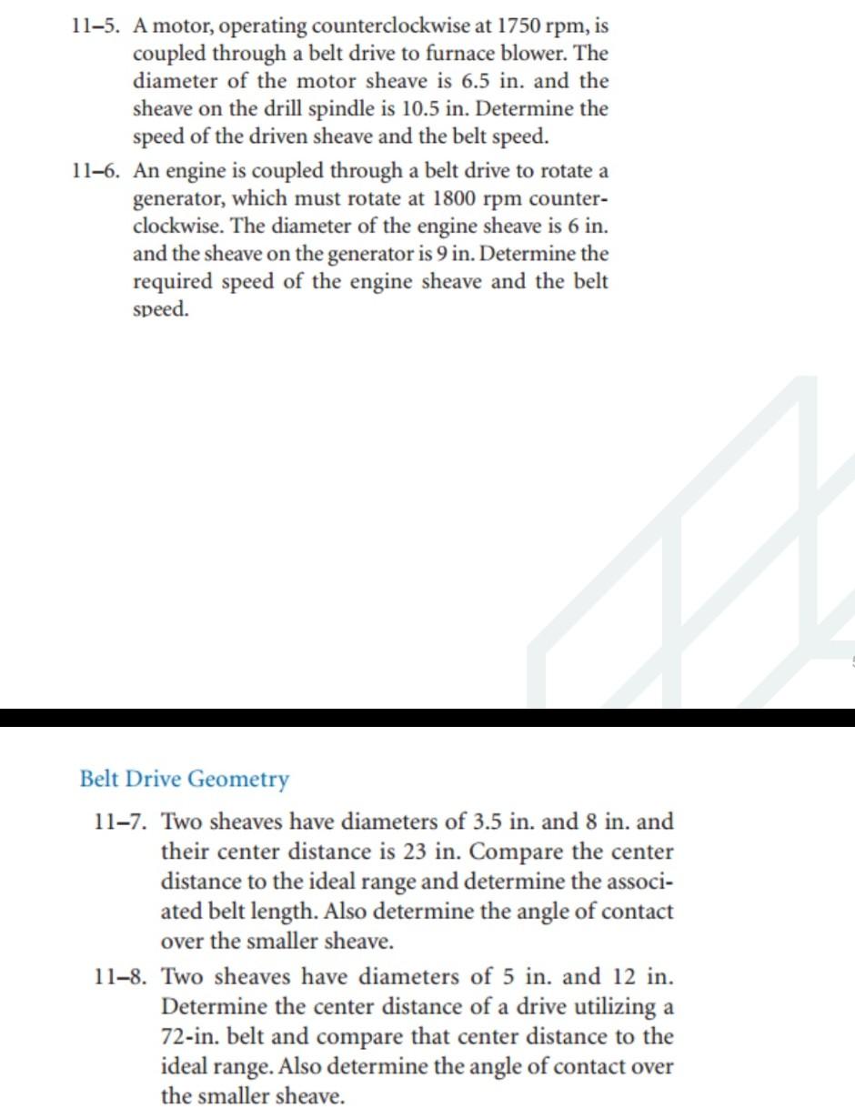Solved 11-5. A motor, operating counterclockwise at 1750 | Chegg.com