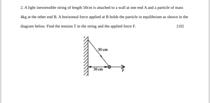 Solved A light inextensible string of length 50cm ﻿is | Chegg.com