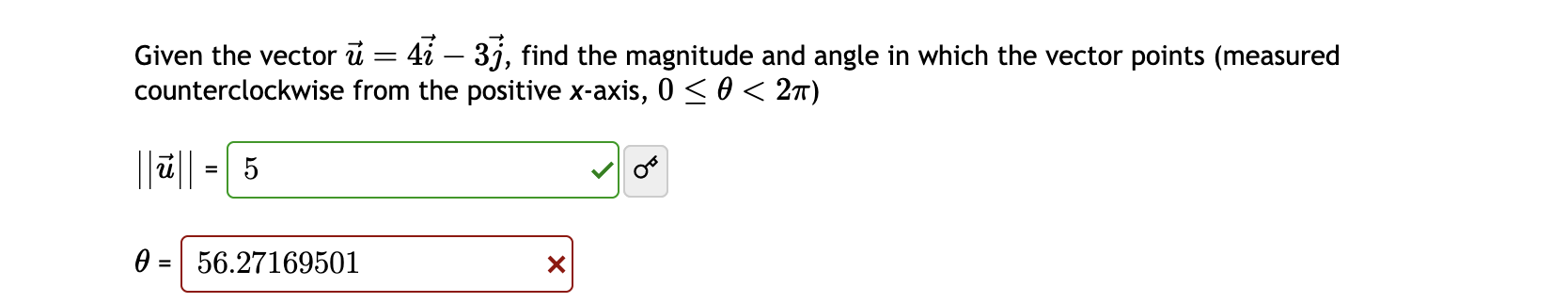 Solved Given the vector vec(u)=4vec(i)-3vec(j), ﻿find the | Chegg.com