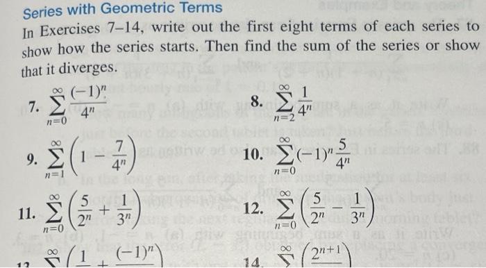 Solved Series with Geometric Terms In Exercises 7-14, write | Chegg.com