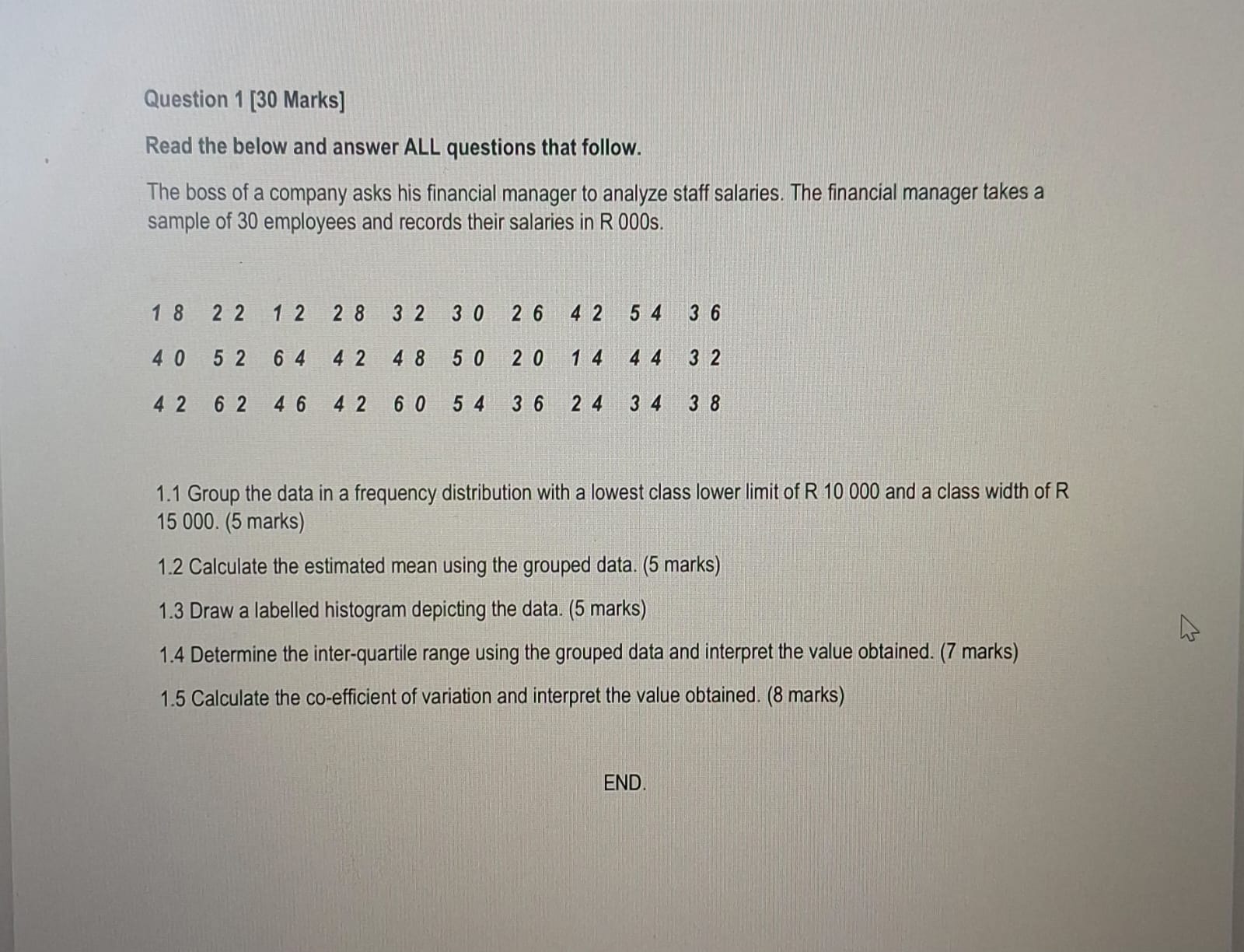 Solved Question 1 [30 ﻿Marks] ﻿Read the below and answer ALL | Chegg.com