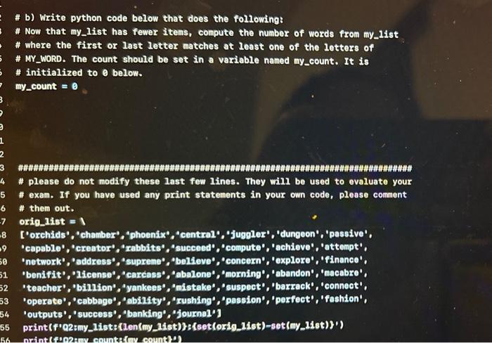 Solved \# a) Write python code below that does the | Chegg.com