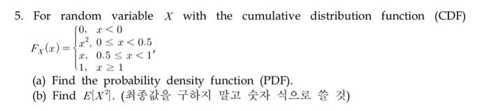 Solved In (a), when x=0.5, the CDF is discontinuous. I | Chegg.com