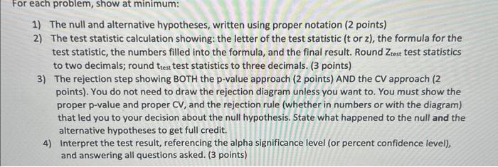 Solved 1) The null and alternative hypotheses, written using | Chegg.com