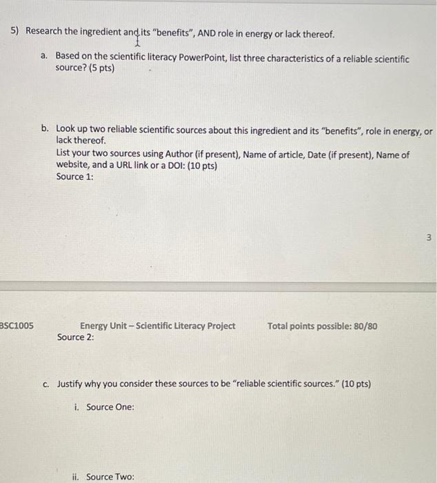 [Solved]: Research the ingredient and its "benefits"