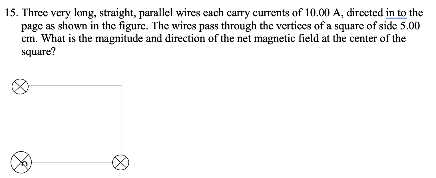 Solved Three very long, straight, parallel wires each carry | Chegg.com
