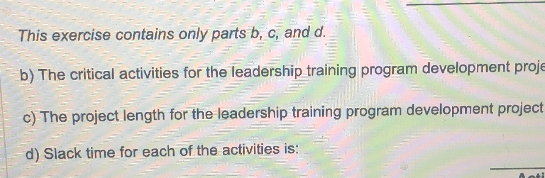 Solved This exercise contains only parts b,c, ﻿and d.b) ﻿The | Chegg.com