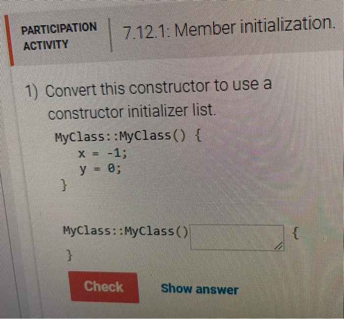 Solved 1 Convert This Constructor To Use A Constructor 8041
