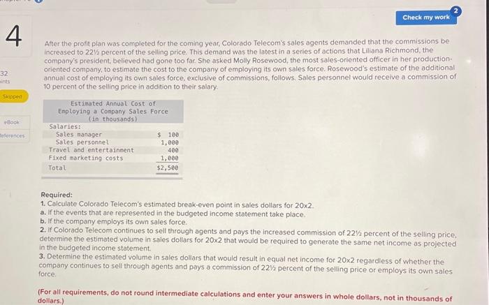 Solved Colorado Telecom, lnc, manufactures | Chegg.com