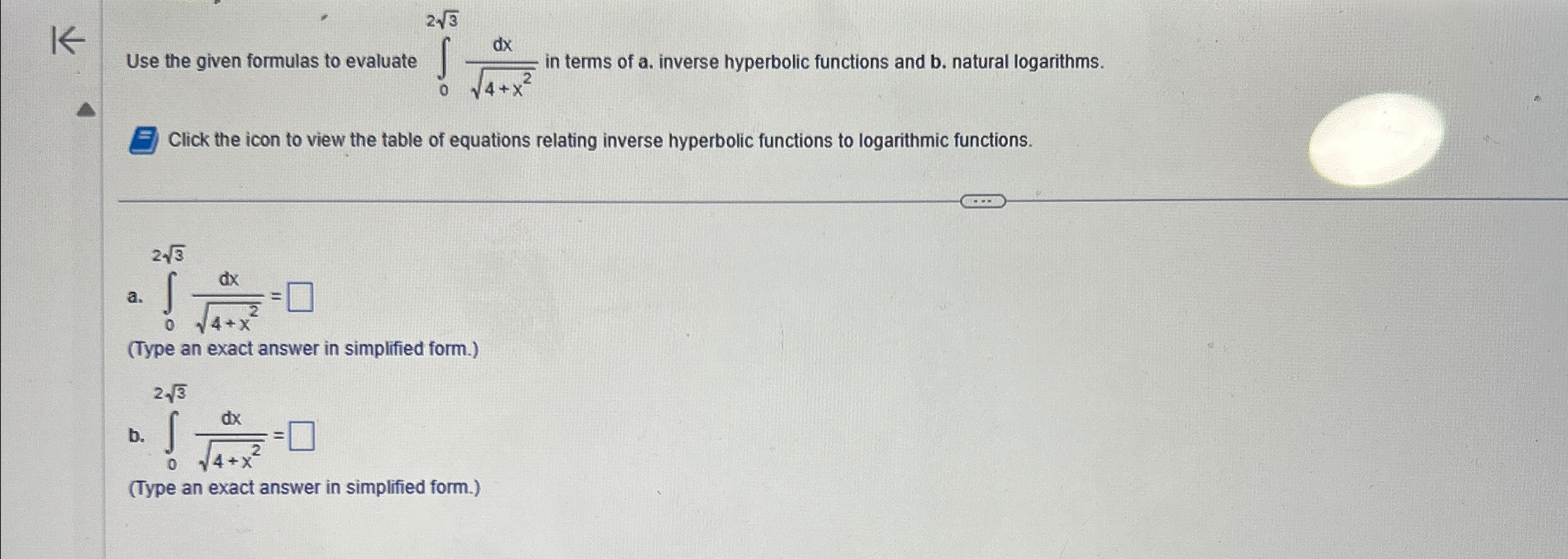 Solved Use the given formulas to evaluate ∫0232dx4+x22 ﻿in | Chegg.com