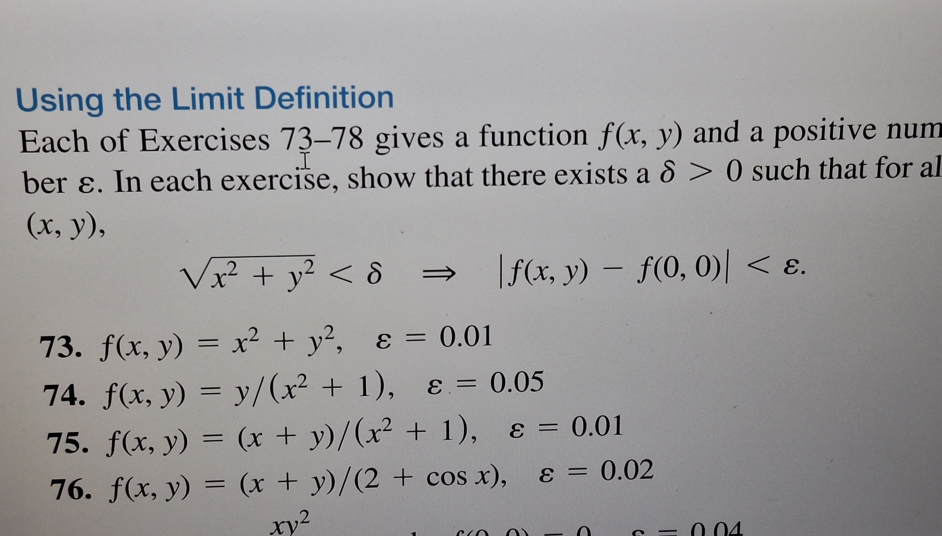Solved Using the Limit DefinitionEach of Exercises 73-78 | Chegg.com