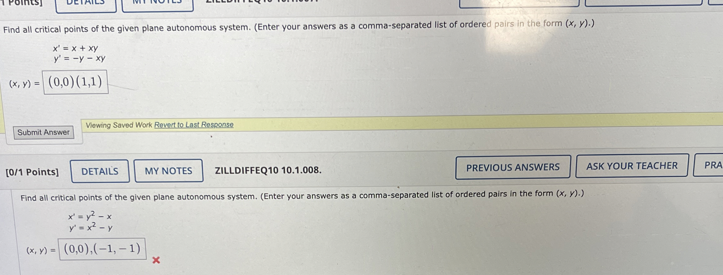 Solved Find all critical points of the given plane | Chegg.com