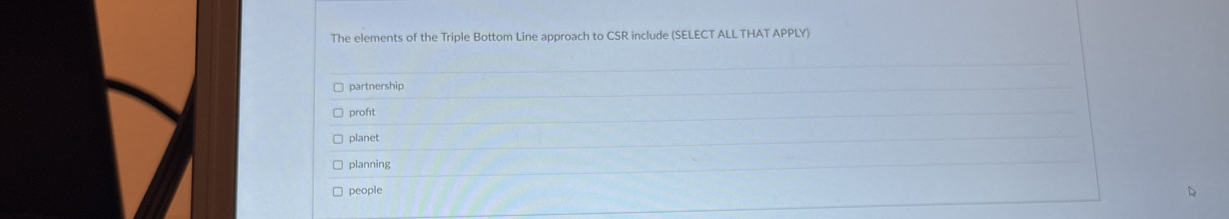Solved The elements of the Triple Bottom Line approach to | Chegg.com
