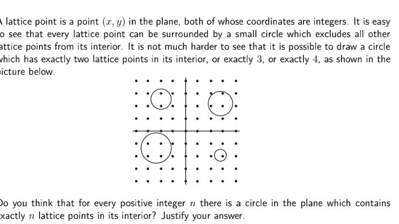 Solved lattice point is a point (x,y) ﻿in the plane, both of | Chegg.com