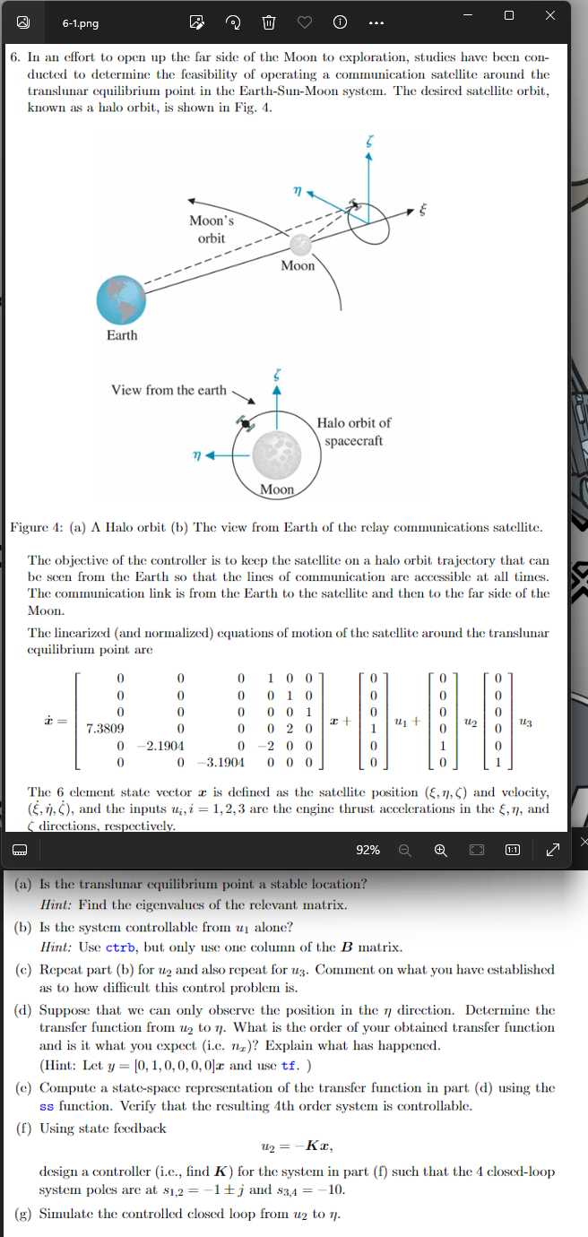 Solved (a) ﻿Is the translunar equilibrium point a stable | Chegg.com