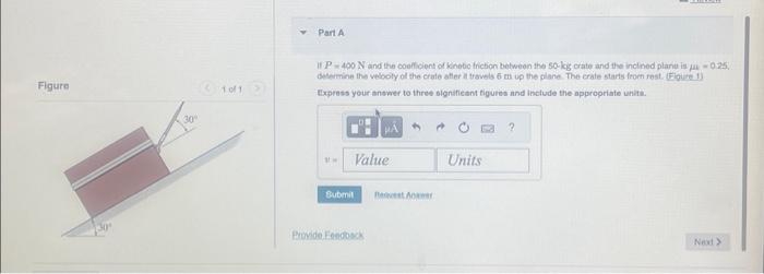 Solved If P=400 N and the coeffioient or kinete triction | Chegg.com