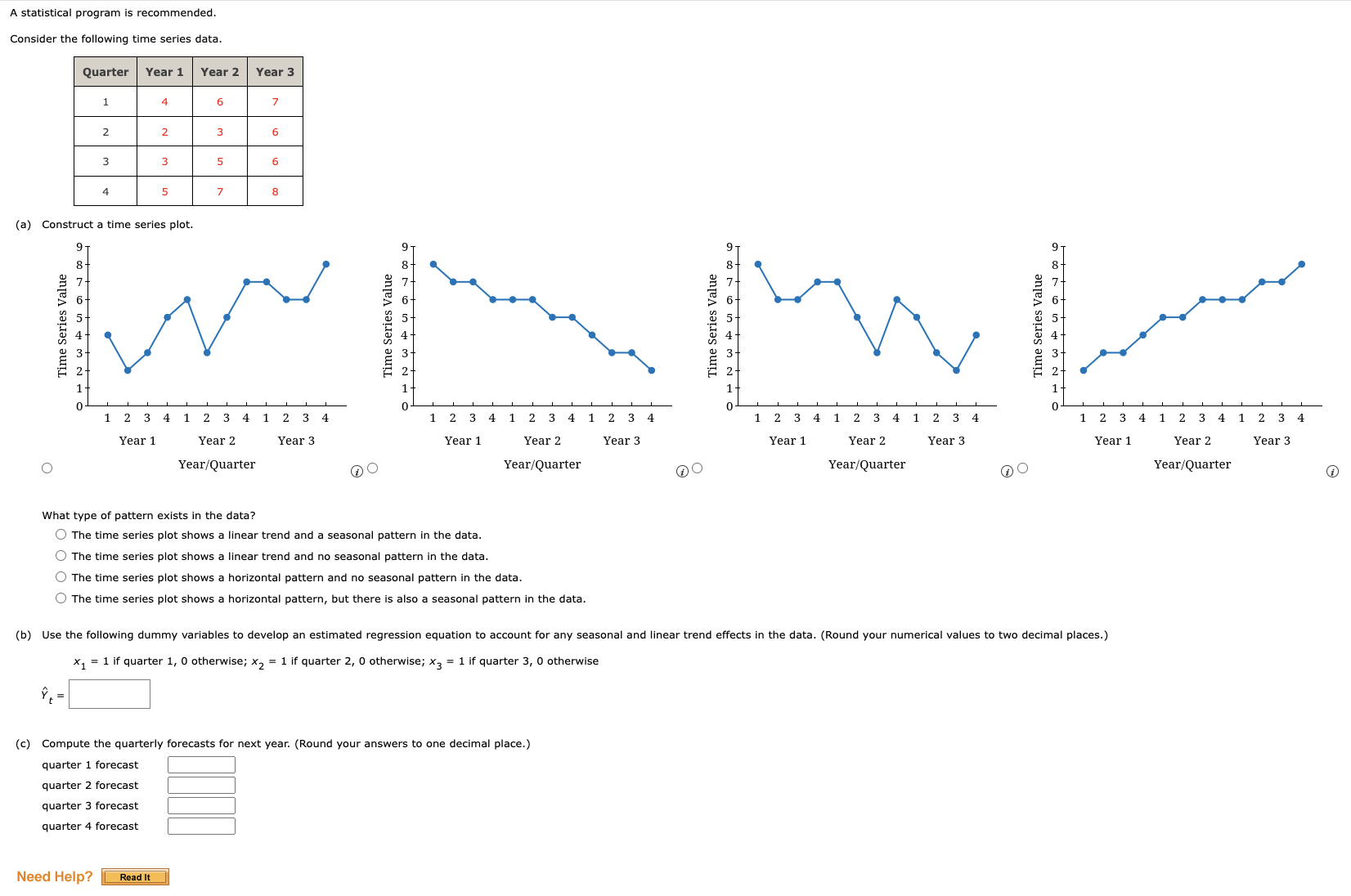 Solved A statistical program is recommended.Consider the | Chegg.com