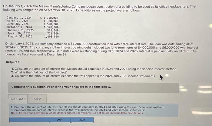 Solved 2024 and 2025. The company's other interest-bearing | Chegg.com