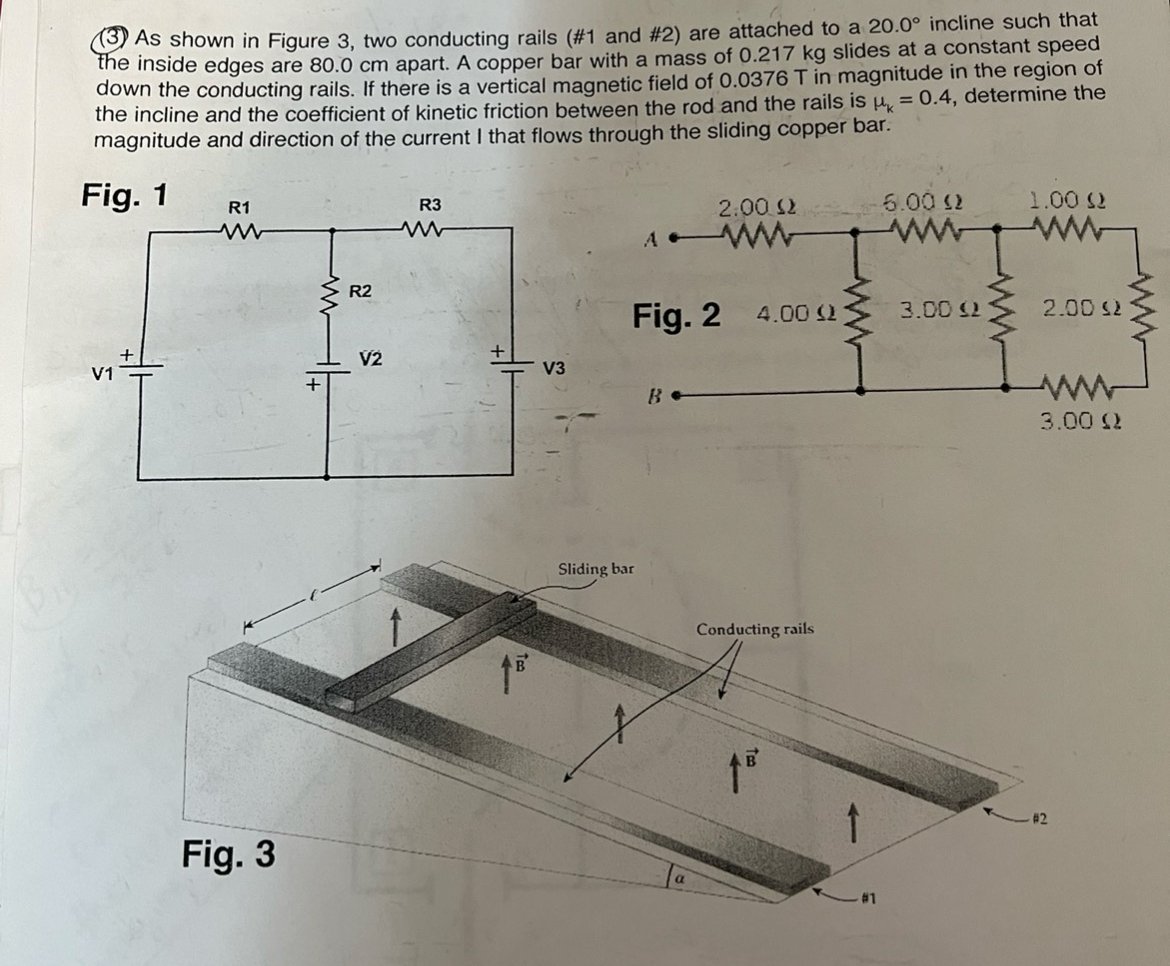 Solved (3) ﻿As shown in Figure 3, ﻿two conducting rails ( | Chegg.com