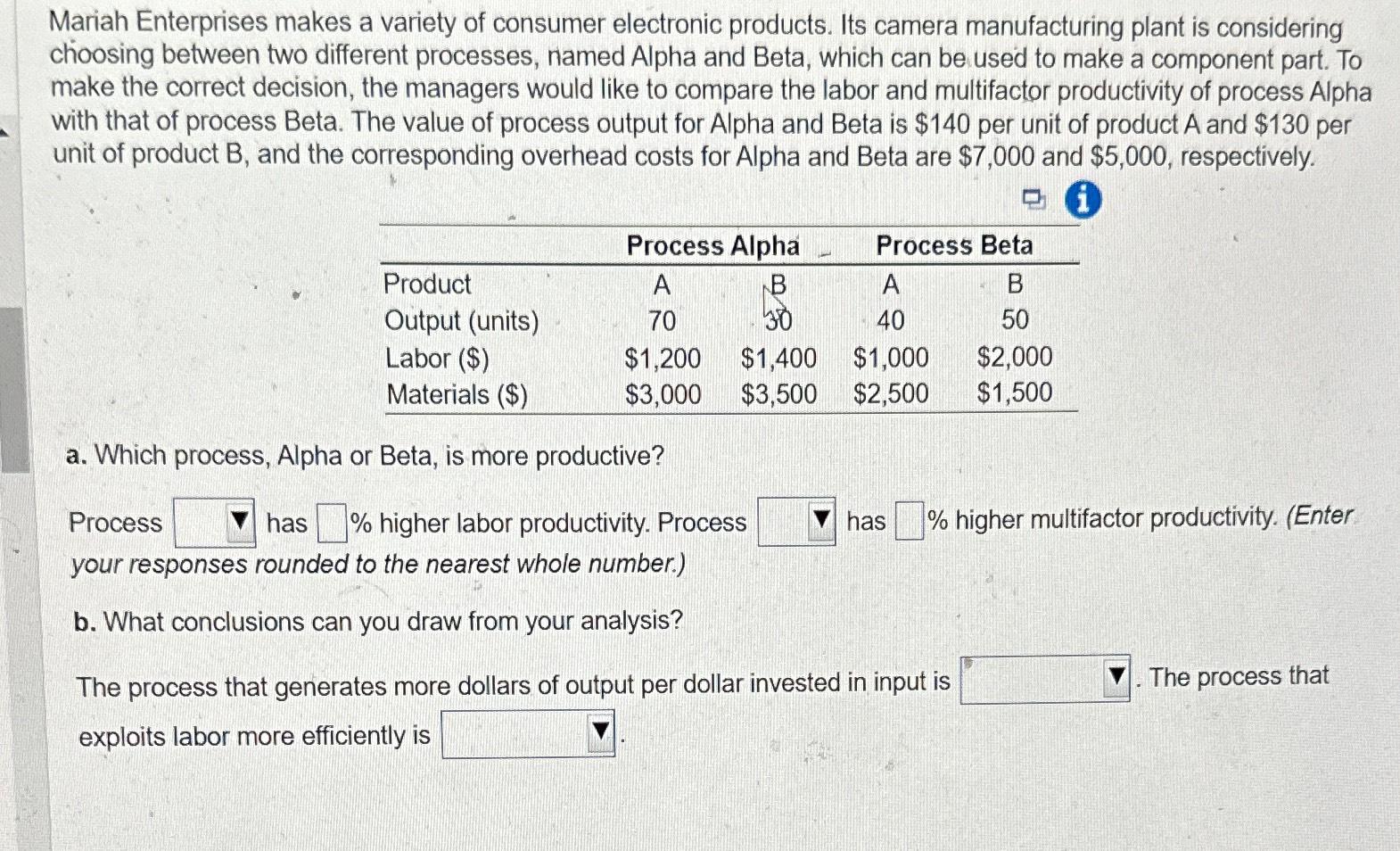 Solved Mariah Enterprises makes a variety of consumer | Chegg.com