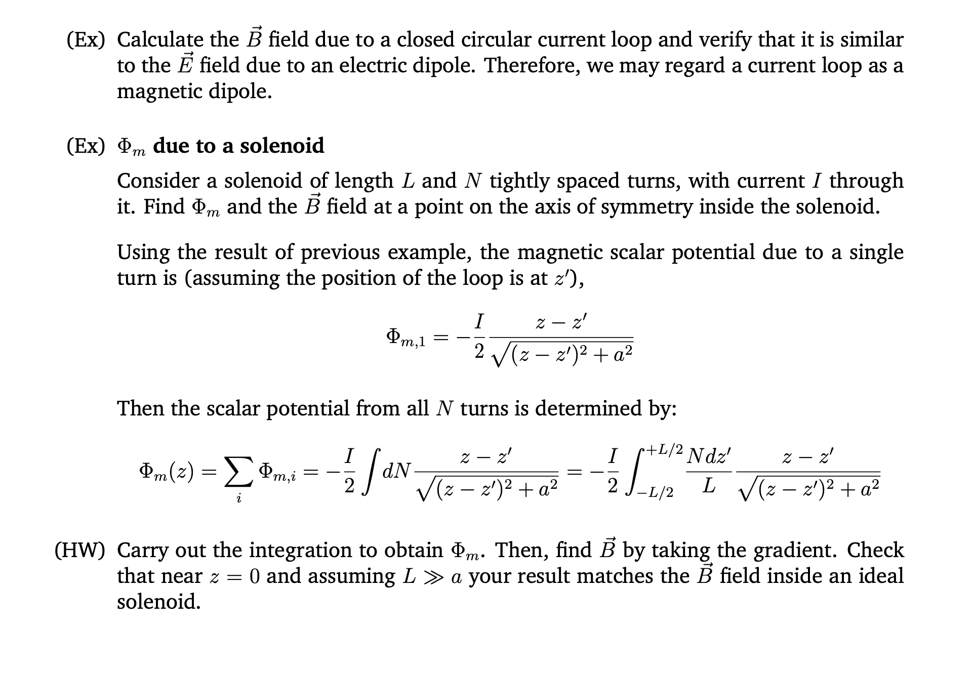 Solved (Ex) ﻿Calculate the vec(B) ﻿field due to a closed | Chegg.com