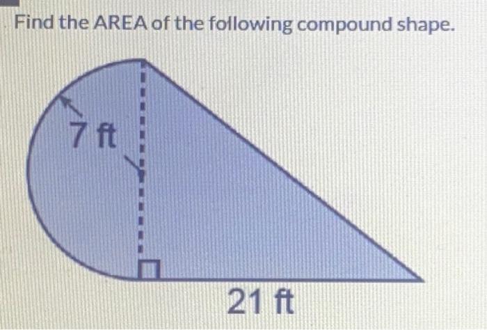 Solved Find the AREA of the following compound shape. | Chegg.com
