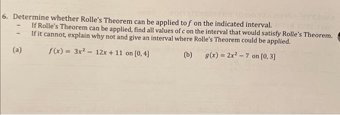 Solved Determine whether Rolle's Theorem can be applied to f | Chegg.com
