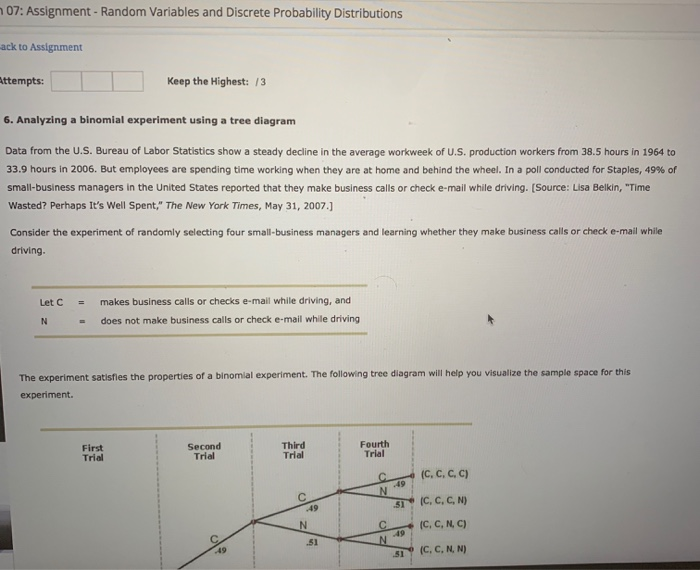 Solved 07: Assignment - Random Variables and Discrete | Chegg.com