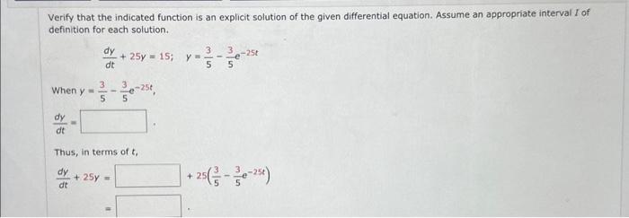 Solved Verify that the indicated function is an explicit | Chegg.com