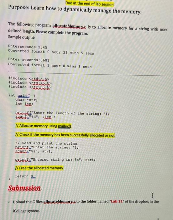 Solved Due at the end of lab session Purpose: Learn how to | Chegg.com
