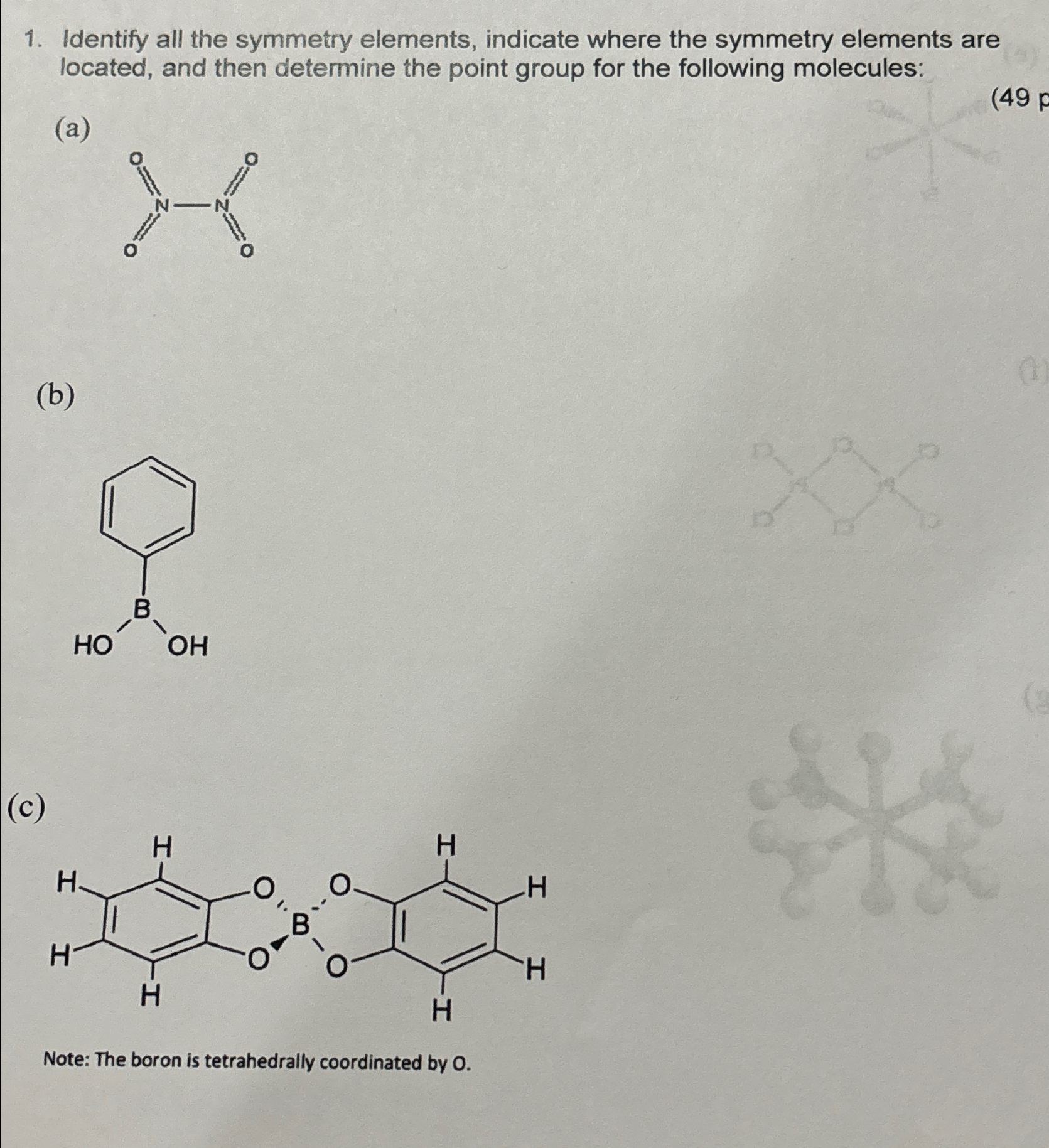 Solved Identify all the symmetry elements, indicate where | Chegg.com