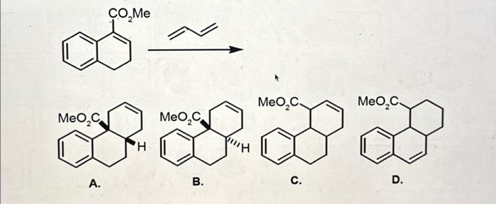 Solved MeO₂C A. CO₂Me H MeO₂C B. (11I|H "H MeO₂C. C. MeO₂C- | Chegg.com