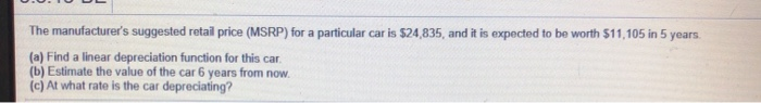 Solved -- - - The manufacturer's suggested retail price | Chegg.com