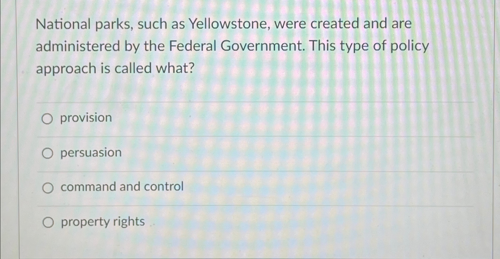 Solved National parks, such as Yellowstone, were created and | Chegg.com