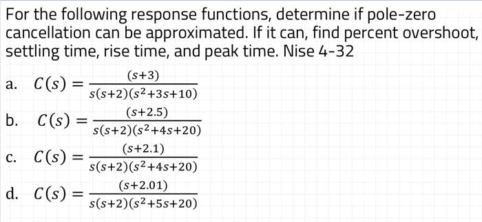 Solved For the following response functions, determine if | Chegg.com