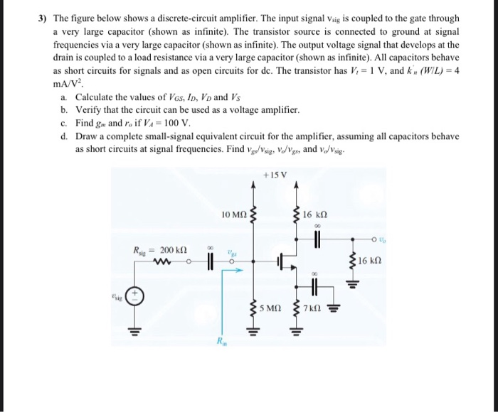Solved 3) The figure below shows a discrete-circuit | Chegg.com